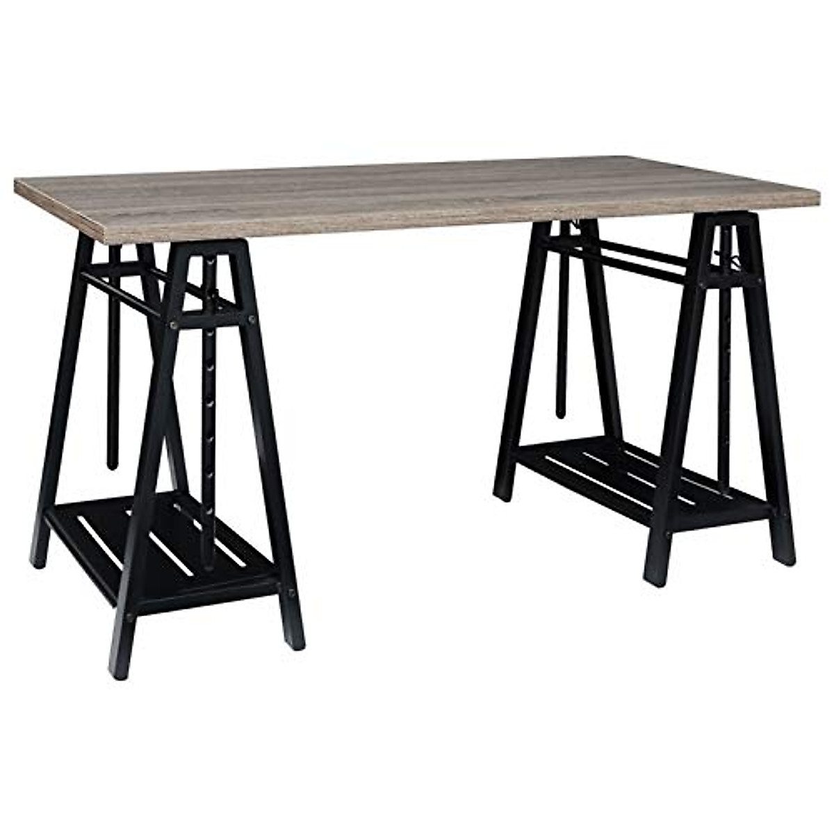 Signature Design by Ashley Irene Industrial Adjustable Desk, Beige & Gray