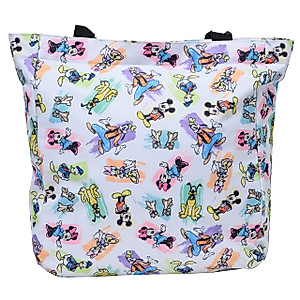 Disney Zipper Tote Travel Bag Mickey Minnie Donald Daisy Goofy Pluto Print