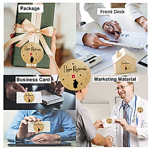 I Love Referrals Stickers 1.5 inch Natural Brown Kraft Real Estate Agents and Sales Marketing Supplies for Small Business Thank You Labels 500 pcs