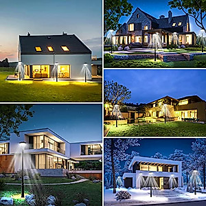 LED Post Top Light with Photocell Dusk to Dawn, 20W-30W-40W-60W Power Tunable,3CCT 3000K-4000K-5000K LED Circular Street Area Pole Light, for Courtyard Garden Street Lighting IP65 DLC&ETL Listed