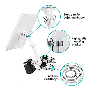 Wasserstein 2-in-1 Universal Pole Mount for Camera & Solar Panel Compatible with Wyze, Blink, Ring, Arlo, Eufy Camera (White) - Mount Only, Solar Panel and Camera Not Included