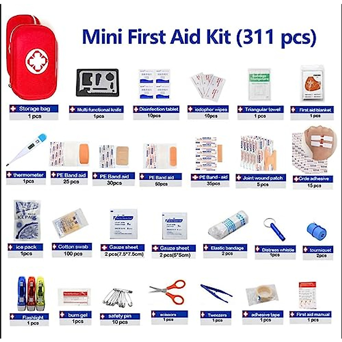 TRITFIT SPORTS - 311 PCS First Aid Kit, Emergency kit, First aid kit for car, Essential Supplies, First aid kit for Home, First aid Kits, First aid
