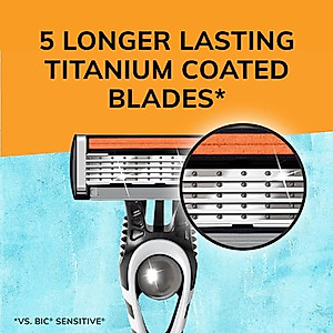 BIC Flex 5 Disposable Razors for Men, Long-Lasting 5-Blade Razors For a Smooth and Comfortable Face Razor Shave, Shaving Razors, 6 Count (Pack of 1)