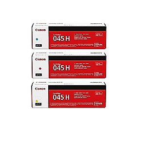Canon 045H Toner Cartridge Set for Color imageCLASS MF634Cdw, MF632Cdw - Cyan, Magenta and Yellow High Yield -3 Pack in Retail Packaging