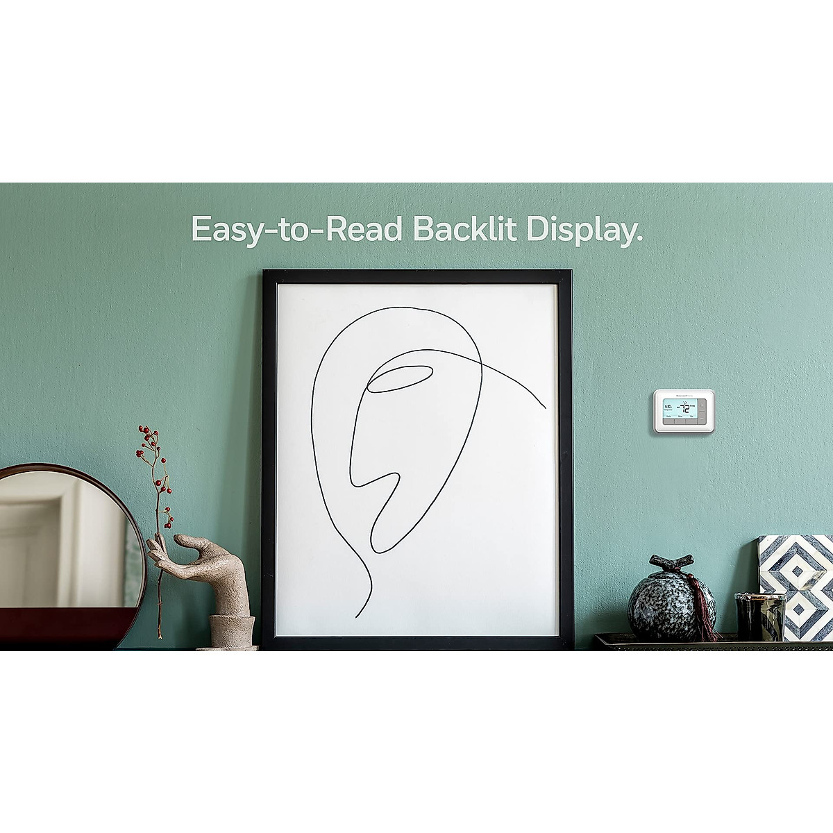 Honeywell Home RTH7560E 7-Day Flexible Programmable Thermostat-Extra-Large Backlit Display, White