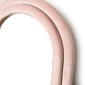 Otlsh Floor Mirror, Arched Full Length Mirror with Stand, Standing Mirror, 63"x24" Full Body Mirror, Large Mirror, Wall Mirror, Freestanding, Wall Mounted, Flannel Frame - Pink