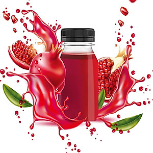 Hulless 40 Pcs 4 Ounce Plastic Juice Bottle Drink Containers Juicing Bottles with Black Tamper Proof Lids, Suitable for Juicing, Juice, Smoothies, Homemade Beverages