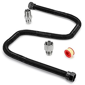Stanbroil 1/2" OD x 3/8" ID 30" Non-Whistle Flexible Flex Gas Line Connector Kit for NG or LP Fire Pit and Fireplace
