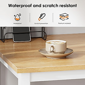 DlandHome 63 inches X-Large Computer Desk, Composite Wood Board, Decent and Steady Home Office Desk/Workstation/Table, BS1-160TW Teak and White Legs, 1 Pack