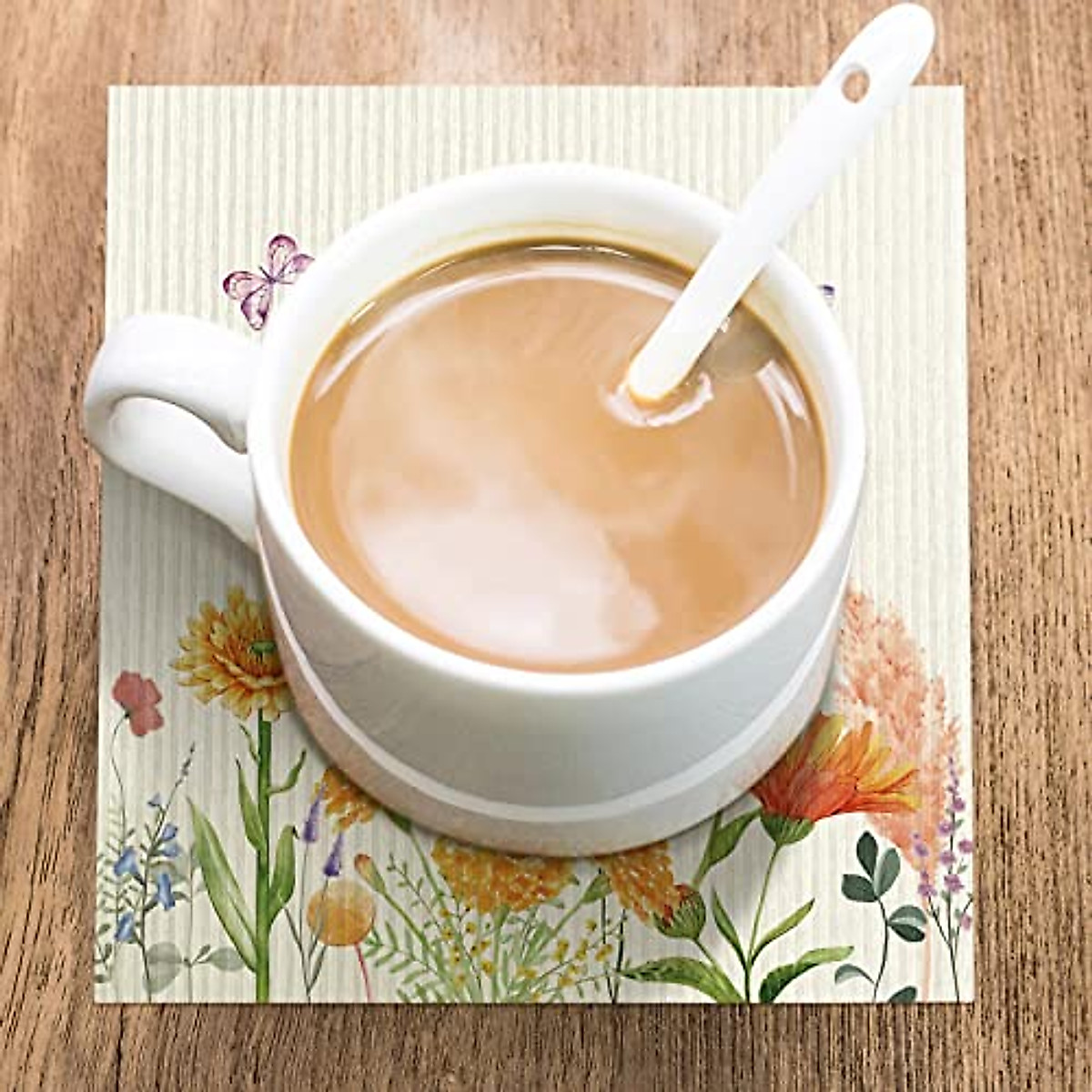 Sunnyray 12 Pcs Swedish Kitchen Dish Towels Dishcloth Reusable Sponge Cleaning Cloth Kitchen Towels Absorbent Washable Dish Cloth Drying Hand Towel(Multicolor, Wildflowers)