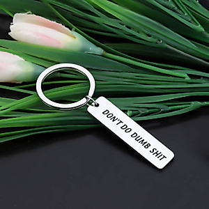 CYTING Funny Keychain Drive Safe Keychain Don't Do Dumb Shit Funny Graduation Gift for Family Friends