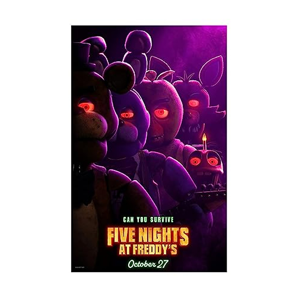 MCERMR Five Nights at Freddy's Poster 2023 Fnaf Movie Posters Prints Bedroom Decor Silk Canvas for Wall Art Print Gift Home Decor Unframe Poster 11x17inch 28x43cm