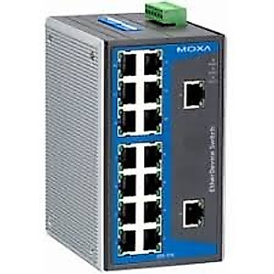 MOXA EDS-316-16 Ports Unmanaged Ethernet Switch with 16 10/100BaseT(X) Ports, 0 to 60°C Operating Temperature