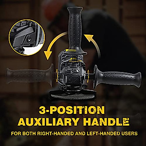 RIDA Cordless Angle Grinder Kit 20V 4 1/2 Inch 10000RPM 6 Speed Options 4.0Ah Battery & Fast Charger, Adjustable Handle Grinder for Cutting and Grinding Stone and Metal with 22Pcs Accessories