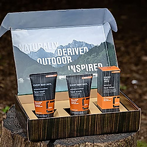 Every Man Jack Oil and Acne Defense Skin Care Set -Three Full-Size, Fragrance Free Skin Care Essentials For a Complete Routine - Activated Charcoal Face Wash, Activated Charcoal Face Scrub, and Mattifying Face Lotion