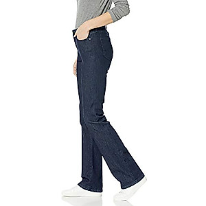 Amazon Essentials Women's Mid-Rise Slim Bootcut Jean, Rinsed, 10 Short