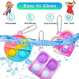 ONKULL Pop Fidget Keychain It Mini Fidget Toys Bulk 30 Pack Party Favors for Kids 4-8,8-12 Year Boys Girls Push Pops Bulk Toys Its Small Prizes for Kids Classroom Birthday Party Favors Bubble Poppers