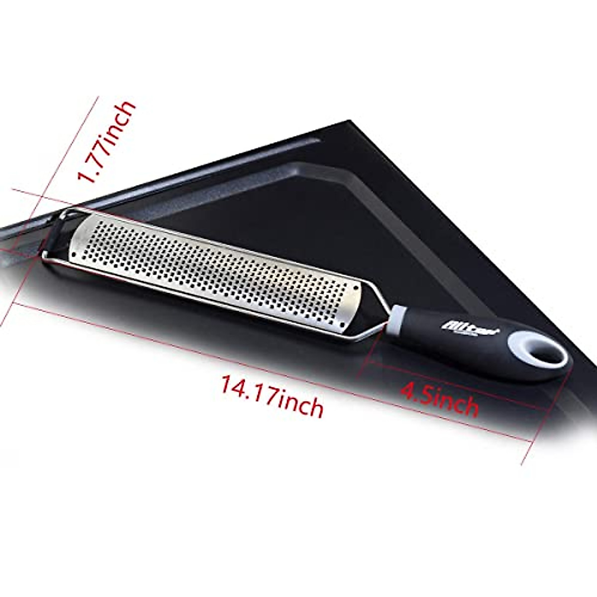 ALLTOP Lemon Zester, Hand-held Stainless Steel Food Grater,Pro Kitchen Tool for Cheese Parmesan Vegetable Ginger Garlic Nutmeg Citrus Lime Orange Chocolate Fruit - Fine Shredder