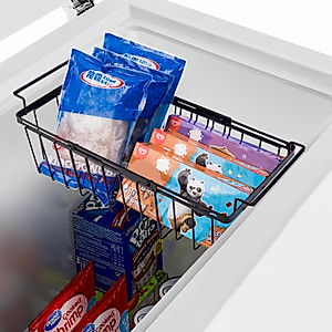 Wetheny Freezer Organizer Bins, Expandable Deep Freezer Baskets for Chest Freezer, Adjustable From 15.6" to 24.3" Wire Basket with Hanging Handles (Pack 1)