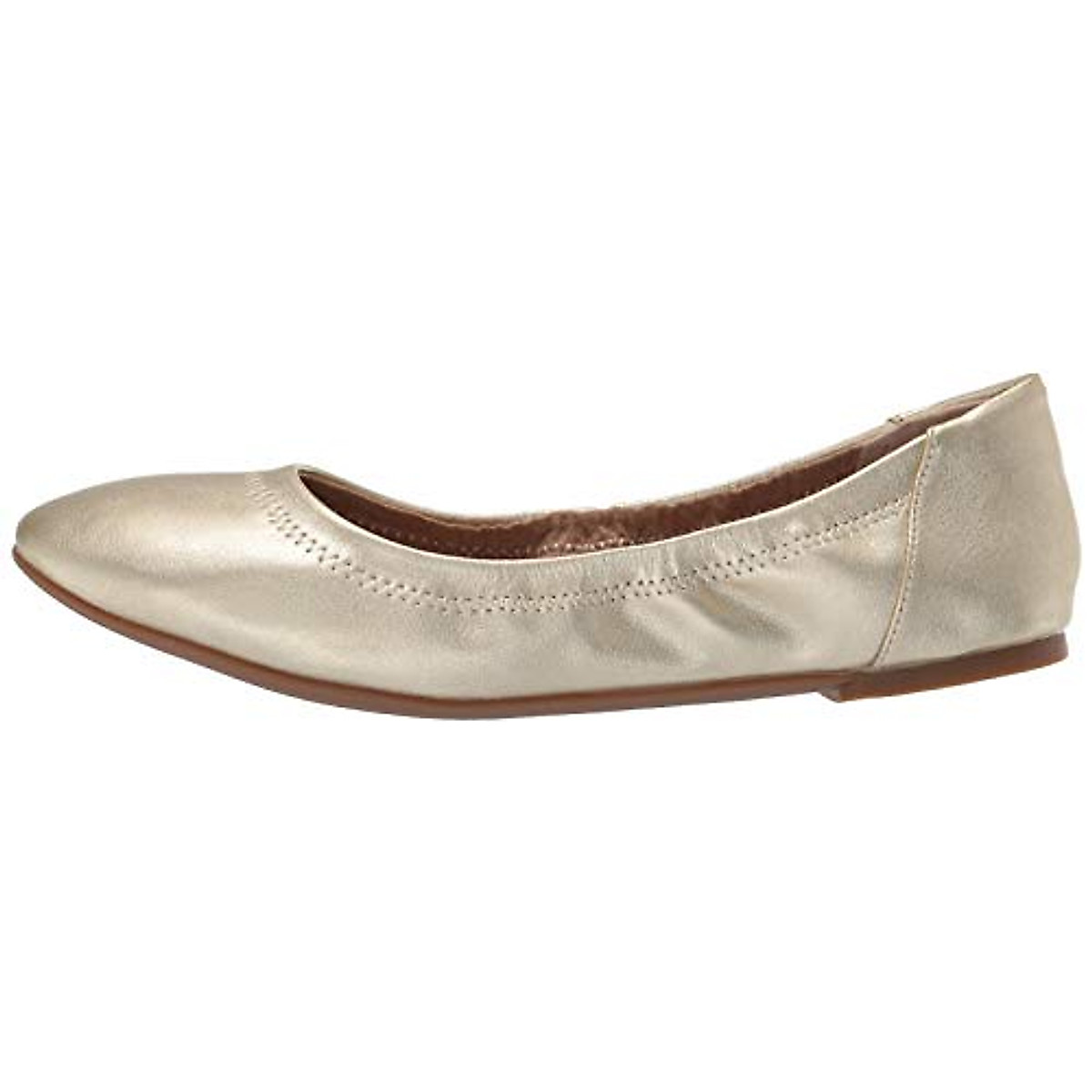 Amazon Essentials Women's Belice Ballet Flat, Gold, 9
