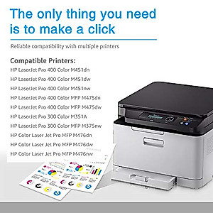 7Magic Remanufactured Toner Cartridge Replacement for HP 305A 305X CE410X CE410A for HP Laserjet Pro 400 Color MFP M451nw M451dn M451dw M475dw M475dn Laserjet Pro 300 MFP M375nw M351A Printer (4 Pack)