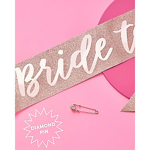 xo, Fetti Rose Gold Glitter Bachelorette Party Sash - Bride To Be | Bachelorette Party Decorations, Bridal Shower, Bride Gift