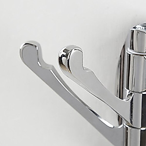 Stianess Steel Folding Swing Arm Triple with Multi Three Foldable Arms MOCOFO Swivel Hook Solid Metal Clothes Hanger for Bathroom Kitchen Garage Wall Mount Polished Chrome Heavy Duty Towel