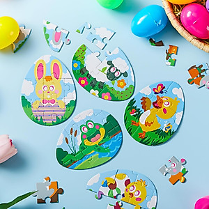 JOYIN 12 Pcs Easter Eggs Jigsaw Puzzle for Egg Hunt Game, School Activities Rewards, Kids Party Favors, Easter Basket Stuffers Fillers, Classroom Prize Supplies