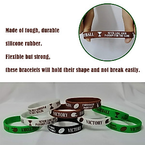 36 PCS Football Motivational Rubber Bracelets - Super Bowl Sports/Football Birthday Party Favors Supplies Decorations Gifts Prize Silicone Wristbands