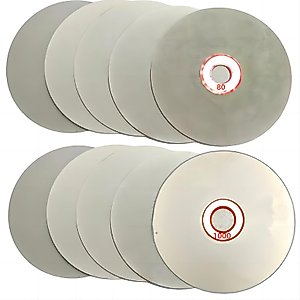 Diamond Flat Lap Disc Set 10 PCS, ENLAYER 4Inch Diamond Polishing Disc 80/100/200/400/600/800/1000/1500/2500/3000 Grit Wheel Lapping Grinding Disc Tool for Cutting or Sanding Stone and Glass