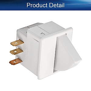 Heyiarbeit Refrigerator Door Light Switch 3Pin Universal Replacement LTK-17 Momentary Fridge Switch NC AC 250V 0.5A for Most Refrigerators Freezer White
