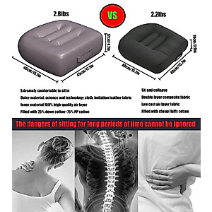 YITONGXXSUN Adult Booster Seat Cushion/Car Cushions for ShortPeople/Effectively Increase The Field of View by 12cm/4.7in,Back Fatigue Relief Chair Cushion Angle Lift Big Cushion/Grey