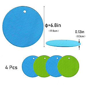 EOHTS 4pcs Jar Opener Gripper Pads 6.8" Silicone Multi-Purpose Jar Opener for Weak Hands Bottle Lid Opener