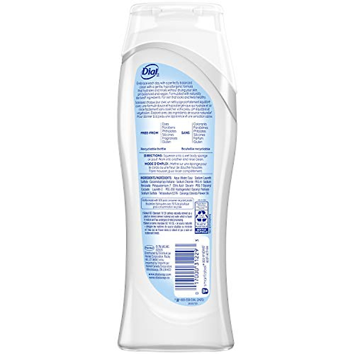 Dial Clean + Gentle Body Wash, Fragrance Free, 16 fl oz (Pack of 6)
