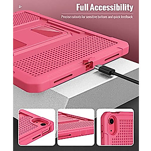 MoKo Case for iPad 10th Generation 10.9 inch 2022, Shockproof Dual Layer Full Body Cover with Kickstand for Kids and Built-in Screen Protector for iPad 10th Gen 2022, Support Touch ID, Watermelon Red