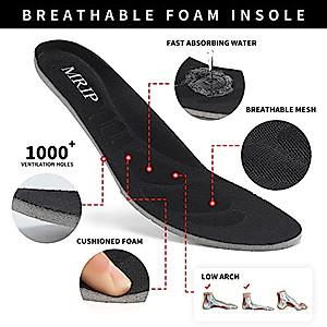 MRIP Men's Walking Shoes, Lightweight Non Slip Gym Workout Running Shoes for Men, Mesh Breathable Fashion Tennis Athletic Casual Sneakers All Black 12