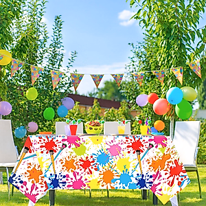 gisgfim 3 Pcs Art Paint Tablecloth Party Supplies Art Theme Birthday Party Decorations Creative Artist Painting Party Table Covers for Kids 105 x 54 inch
