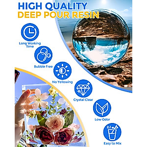 INCLY Deep Pour Epoxy Resin, 0.75 GL Epoxy Resin Kit for 2 to 4'' Pour Molds Craft, High Gloss & Bubbles Free & Crystal Clear Casting Resin Supplies for River Table, Wood Filler, Bar Top, 2 : 1 Mix