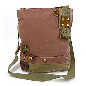 CHALA Patch Cross-Body Women Handbag, Canvas Messenger Bag - Mauve (Giraffe)