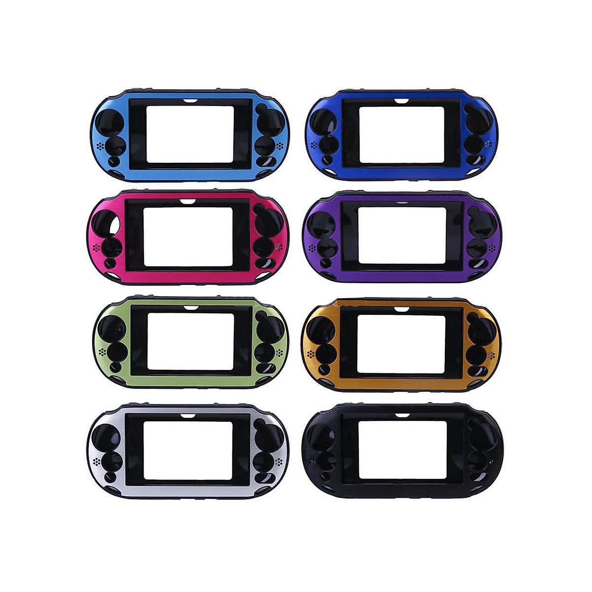 OSTENT Colorful Aluminum Metal Skin Protective Cover Case for Sony PS Vita PSV PCH-2000 - Color Blue