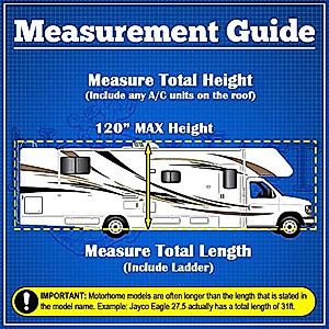 North East Harbor Waterproof Durable Tear-Resistant RV Motorhome Fifth Wheel Cover Covers Class A B C Fits Length 26'-30' Feet New Travel Trailer Camper with Zippered Panels