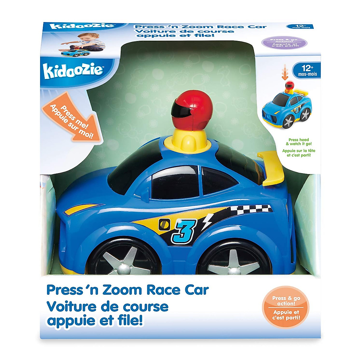 Kidoozie Press 'N Zoom Race Car