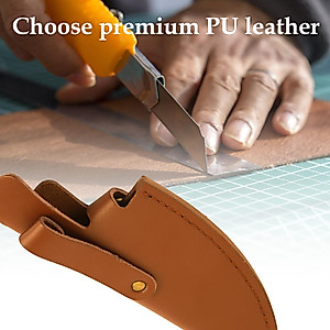 NQEUEPN Leather Sheath, Leather Knife Edge Guards for 6 Inch Boning Knife Holder Cleaver Blade Holster with Loop Belt Shop Knives Covers Knife Sleeves Kitchen Supply for Camping Outdoor Activity
