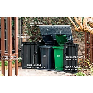 Keter 249319 Store it Out Nova Outdoor Garden Storage Shed, 32 x 71.5 x 113.5 cm, Dark Grey with Light Grey Lid