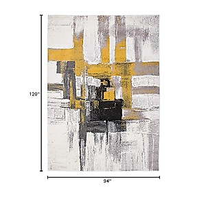 Rugshop Contemporary Modern Abstract Area Rug 7' 10" x 10' Gold