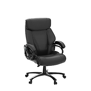 POWERSTONE Big and Tall Office Chair 500lbs PU Leather Ergonomic Massage Office Chairs Wide Seat High Back Adjustable Computer Chair Large Executive Chair Swivel Rolling Chair