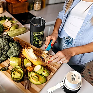 Elechelf Portable Blender, Mini Blender For Shakes and Smoothies, Personal Blender USB Rechargeable, Fresh Juice Blender With 8 Blades, 12oz Handheld Blender For Kichen Ice (Black)