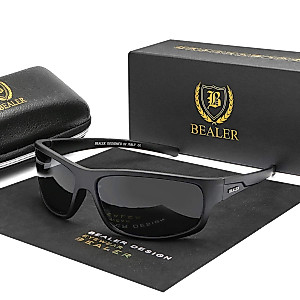 BEALER Polarized Sports Sunglasses for Men Lightweight TR90 Frame Sun Glasses Driving Cycling Fishing UV Protection Shades