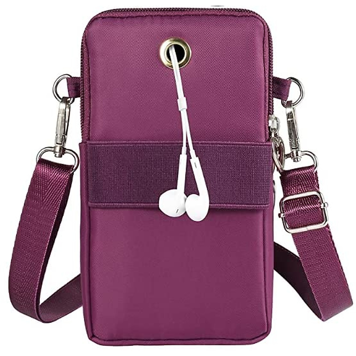 Crossover Body Bag Armband for iPhone 13 Pro Max 14 Pro Max/Galaxy S23 Ultra, S22 Ultra, A14 5G A53 A32 Note 10 Plus S21 Plus/TCL 30 XL 20 XE Small Cute Cell Phone Purse Wallet Pouch (Purple)