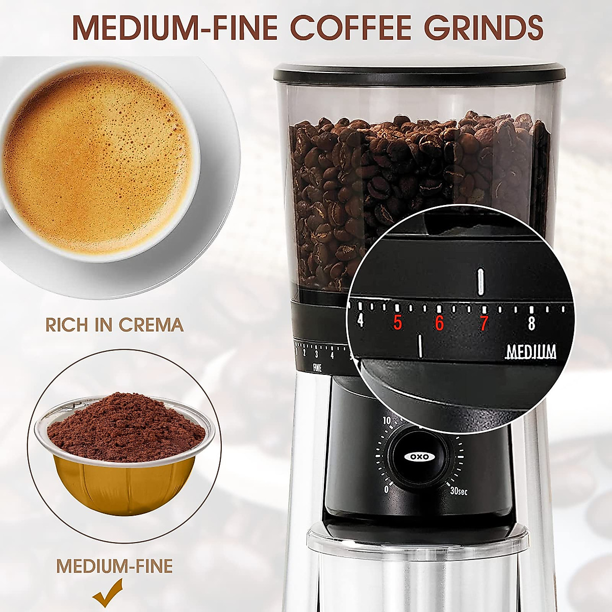 CAPMESSO Reusable Coffee Capsule Lid to Reuse Vertuoline Pods,Refillable Vertuo Capsules Cap Disc on All VertuoLine Machines- Bottom Capsules are Not included! (1*CAP + 1*BRUSH)